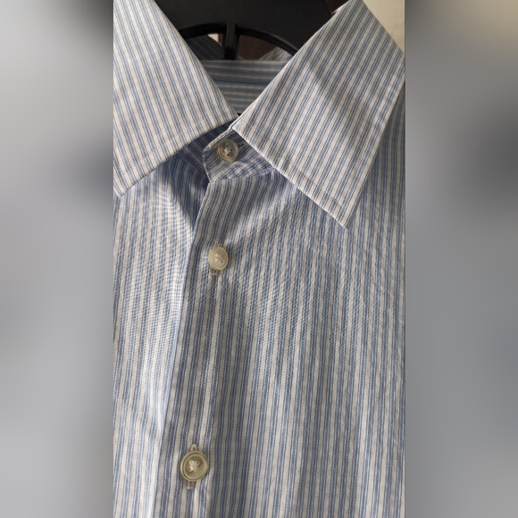 Hugo Boss | Shirts | Hugo Boss Dress Shirt 7 3435 White Blue With ...